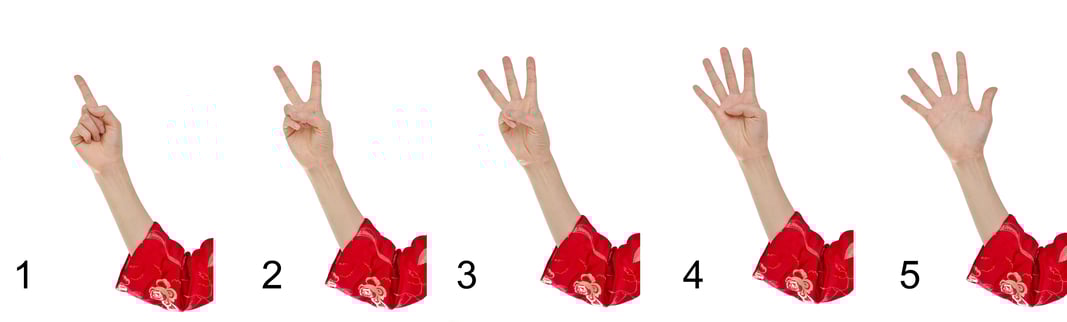 Chinese Number Hand Signals