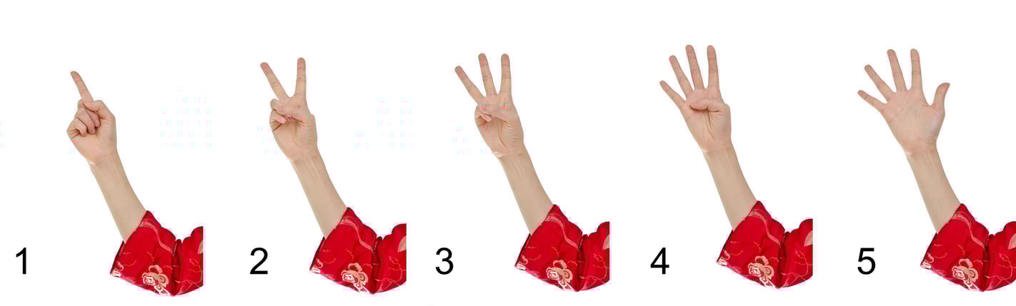 Chinese Number Hand Signals